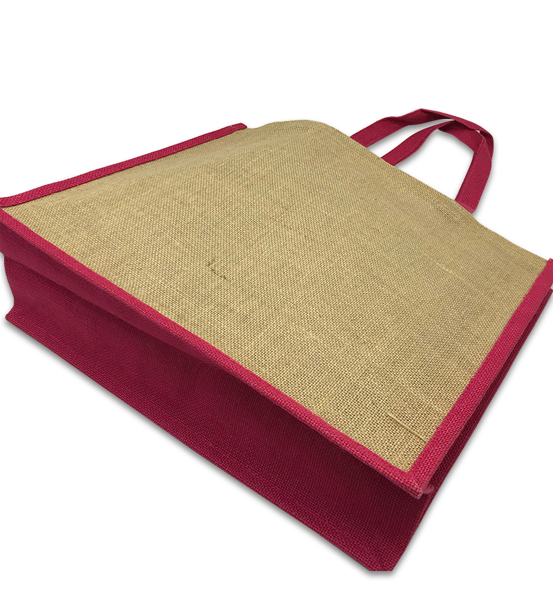 Hessian Bag – Natural With Bright Pink Binding – Wearenotashop