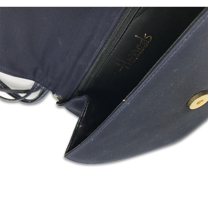 Harrods Fabric Handbag – Navy Blue – Wearenotashop