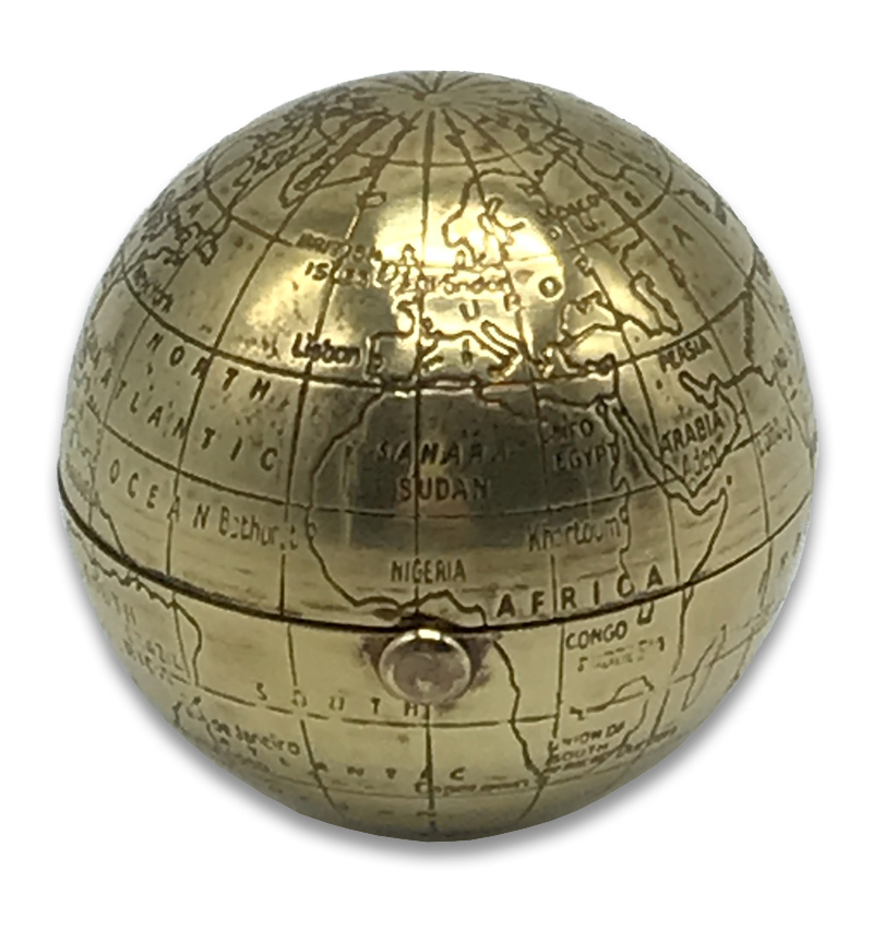 Rare Pygmalion Globe Map Of The World Compact Mirror. 1950s – Wearenotashop