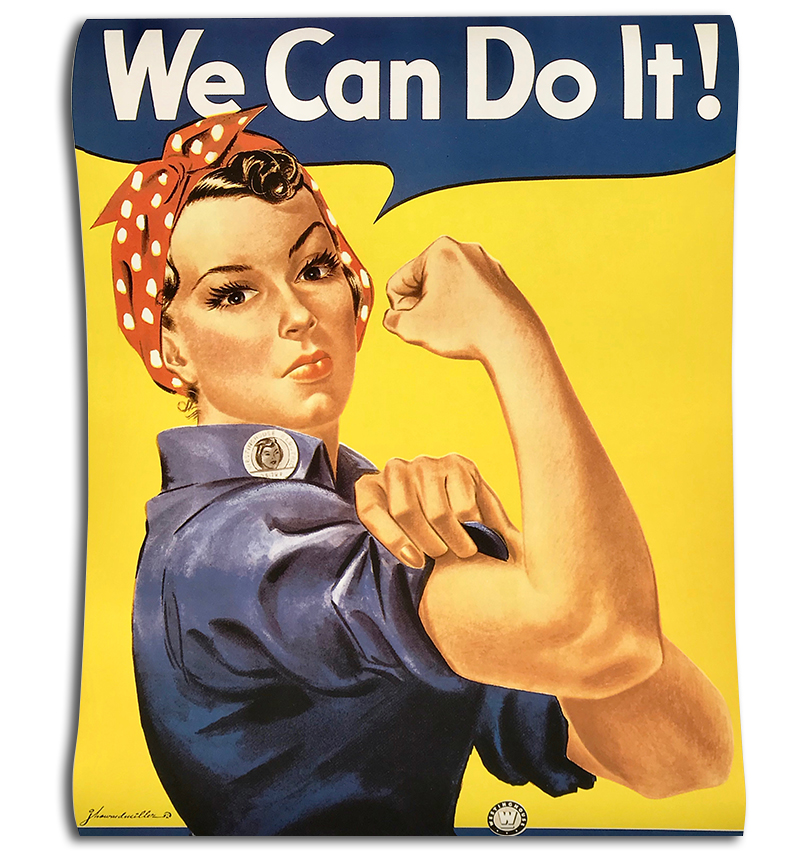 Vintage 1940s Rosie The Riveter Propaganda Poster – Wearenotashop