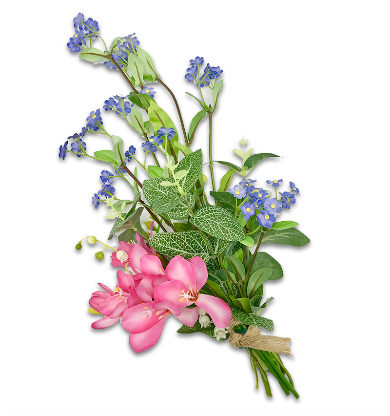 Handtied Posy Of Forget Me Nots, Lily Of The Valley And Short-Stemmed ...