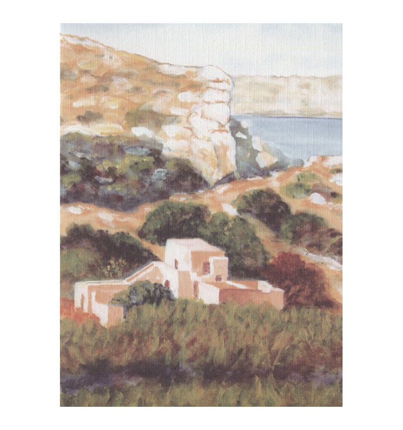 Farmhouse At Selmun – From A Watercolour By Martin Scicluna – Wearenotashop