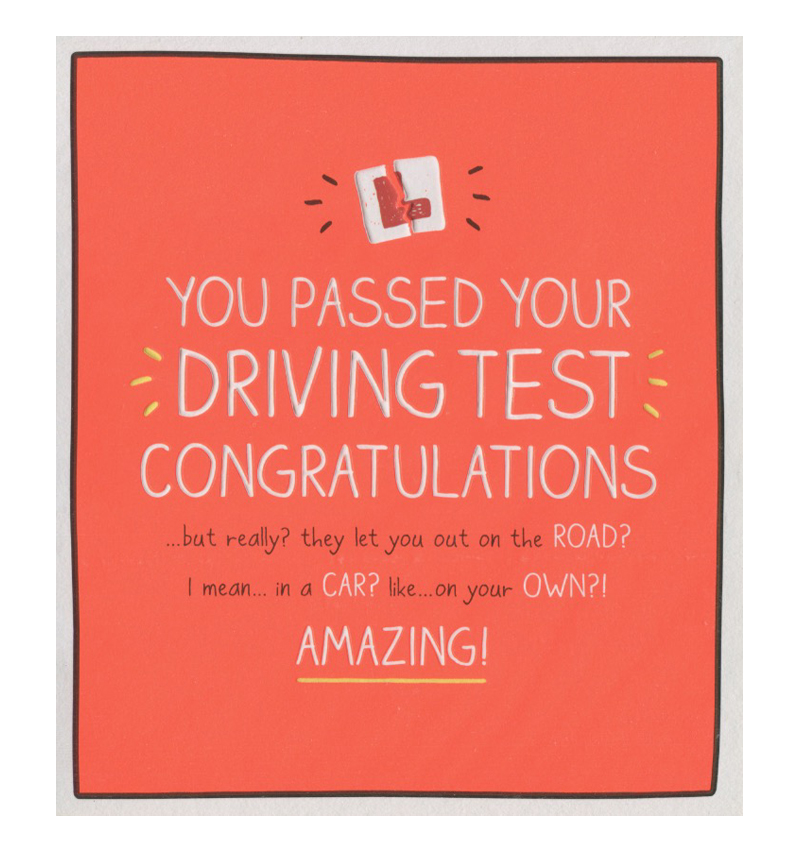 Driving Test Congratulations – Wearenotashop