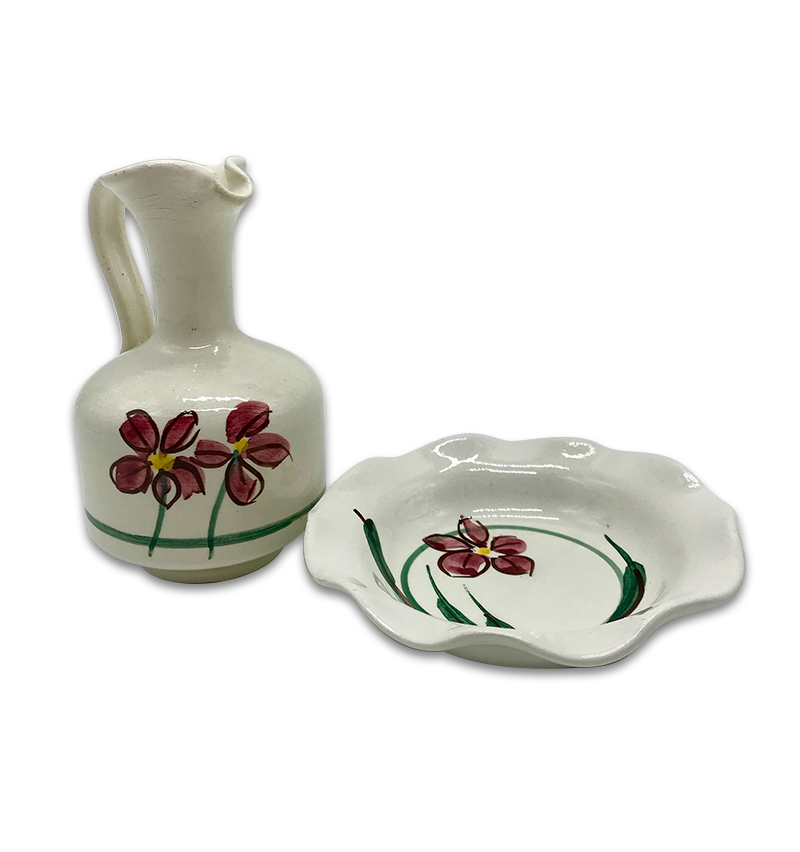 Hand Painted Pottery Jug With Dish – Wearenotashop