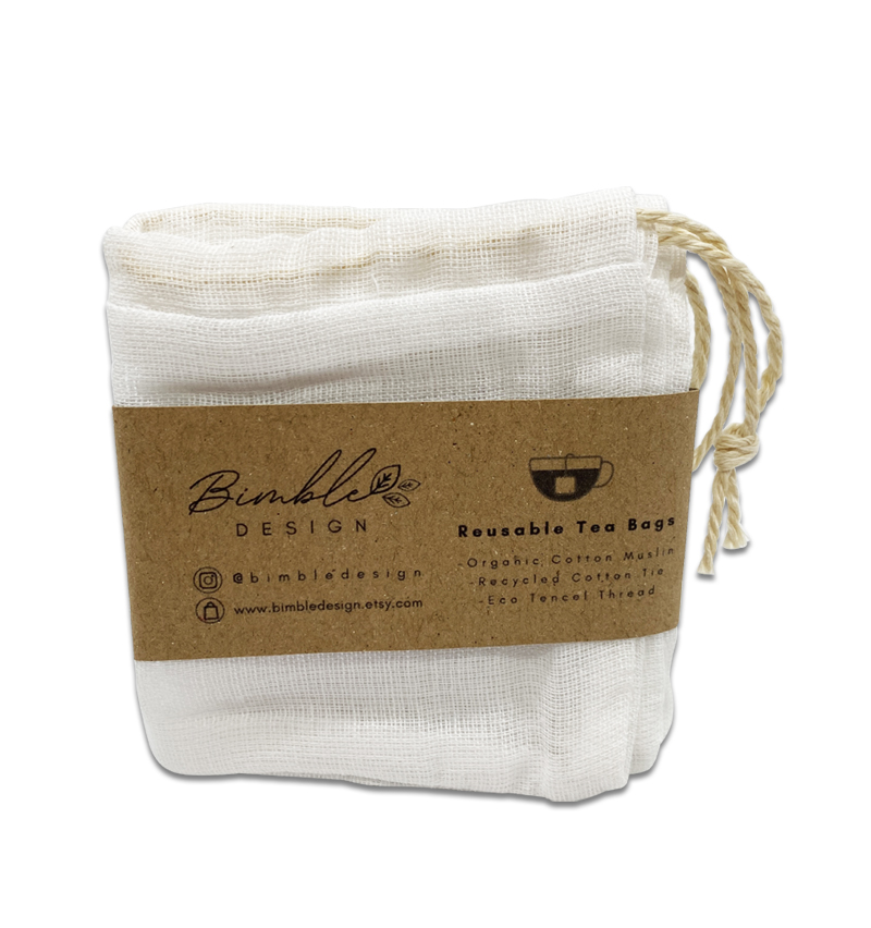 Single Reusable Organic Cotton Muslin Teabags For Loose Tea – Wearenotashop
