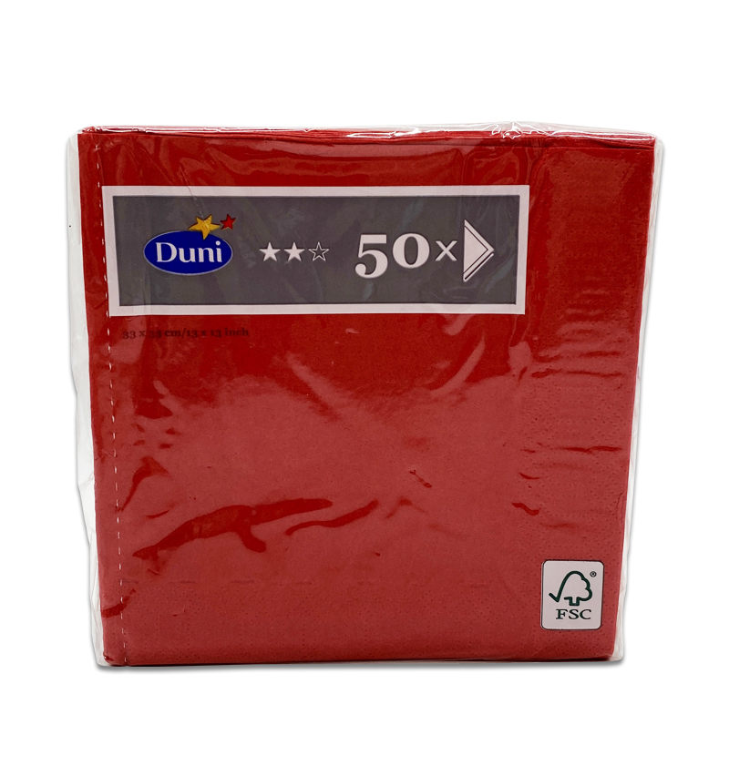 Pack Of 50 Paper Serviettes – Red – Wearenotashop