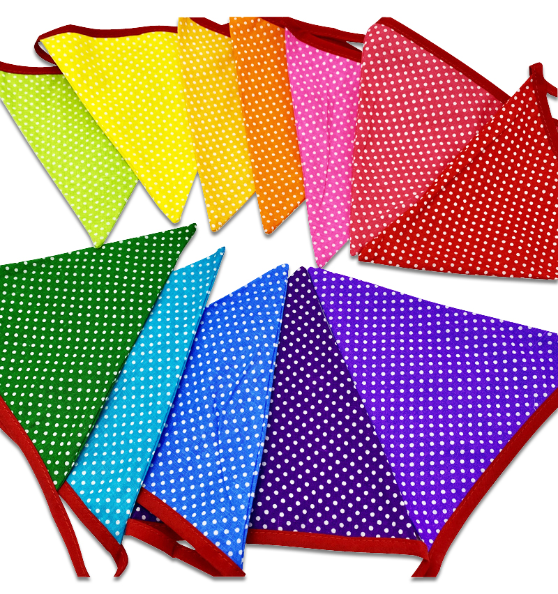 Cotton Bunting Banner – Rainbow Polka Dot – Wearenotashop