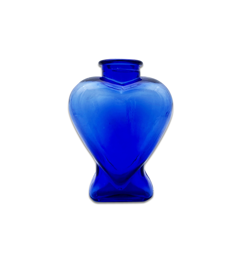 Large Heart Shaped Cobalt Blue Glass Bottle – Wearenotashop