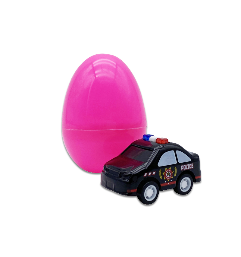 Neon Pink Plastic Egg Containing A Pull Back Emergency Services Vehicle ...