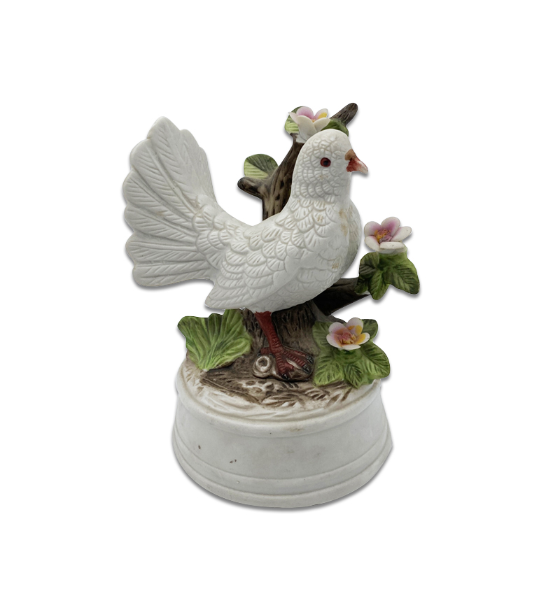 Vintage Porcelain Musical Box – Dove – Circa 1970s – Wearenotashop