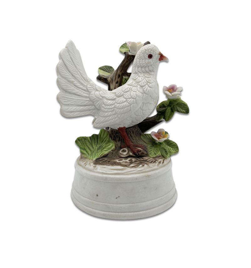Vintage Porcelain Musical Box – Dove – Circa 1970s – Wearenotashop