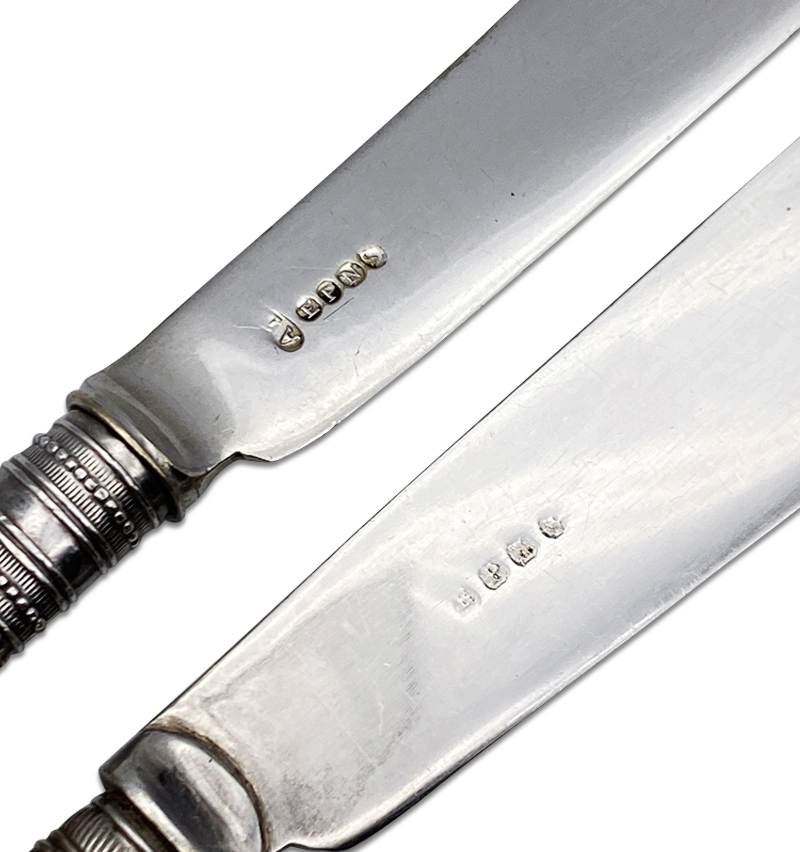 Vintage Non-Matching Pair Silver Plated Fish Knives With Mother Of ...