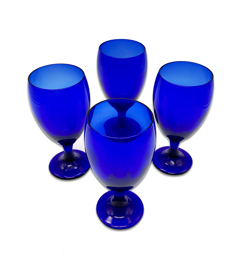 Vintage Set of Four Tall Cobalt Blue Water Goblets – Circa 1970s ...