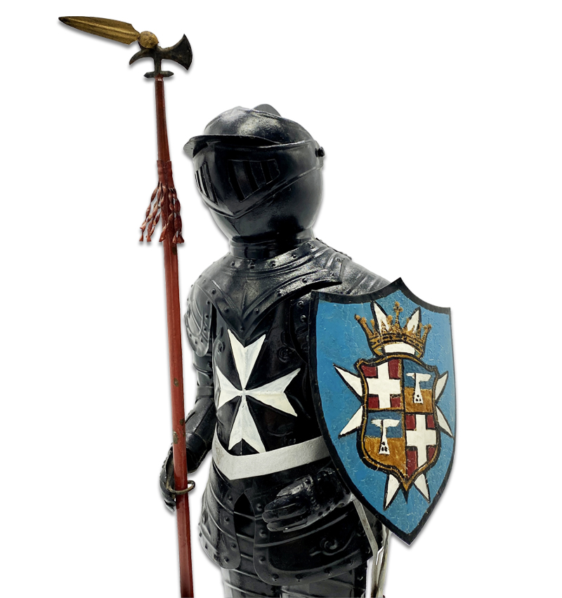 Vintage Minature Suit Of Armour – Maltese Knight Of St. John – Black ...