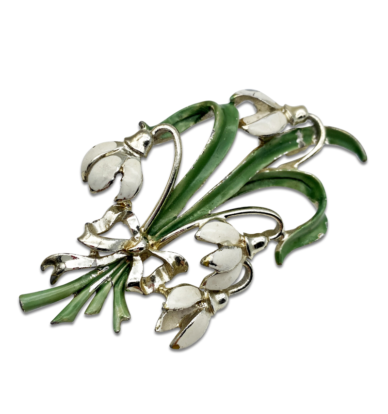 Vintage Enamel Snowdrop Brooch Signed Exquisite – Circa 1960s ...