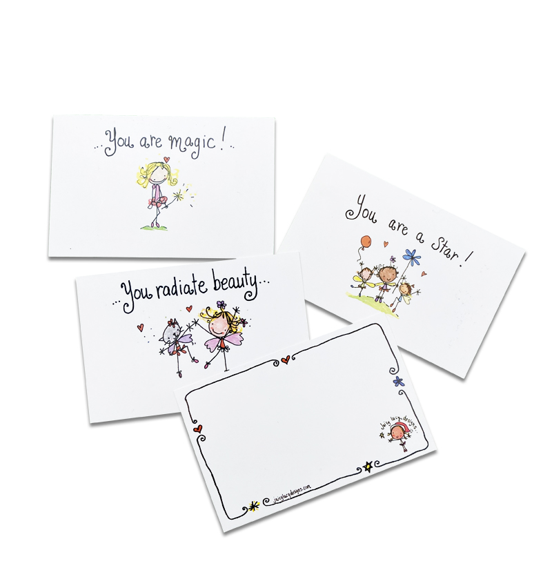 Set Of Six ‘Juicy Lucy’ Fairy Message Cards – Wearenotashop