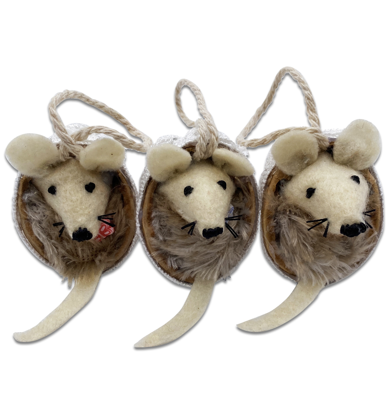 Sleeping Baby White Mouse In A Walnut Shell – With Loop For Hanging ...