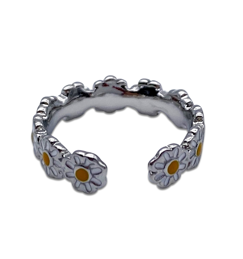 Dainty Sterling Silver Adjustable Daisy Ring – Wearenotashop