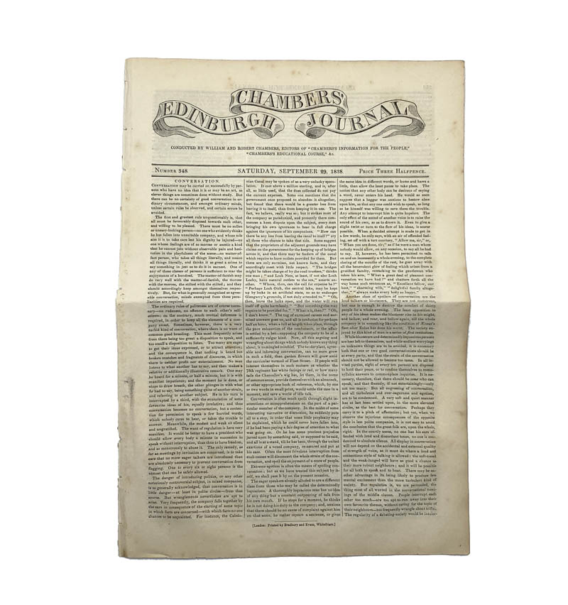 Assorted Articles From Chambers Edinburgh Journal Including The ...