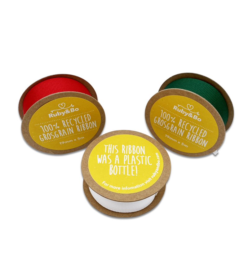 Eco Friendly Recycled Grosgrain Ribbon Made from Post-Consumer Plastic ...