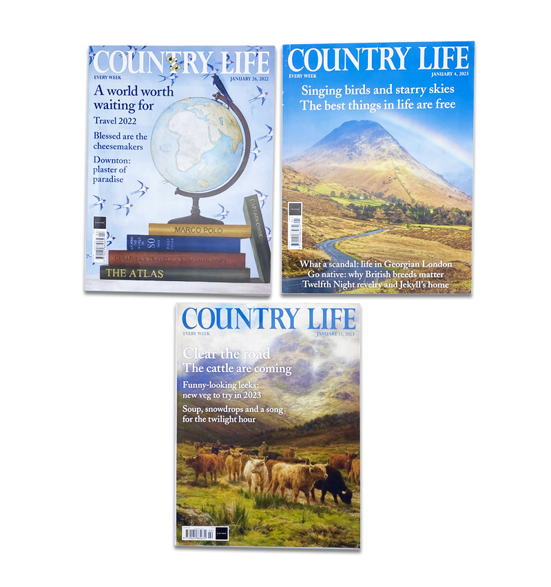 Three Country Life Magazines – January 2022/2023 – Wearenotashop