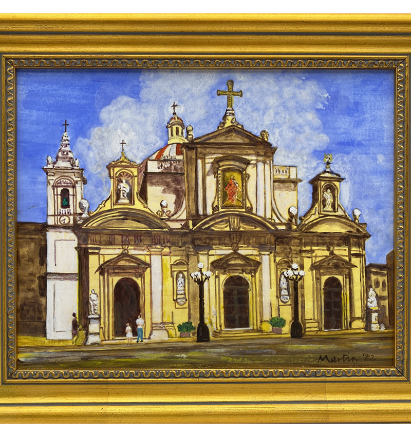St Paul’s Church, Rabat – acrylic on board by Martin Scicluna ...