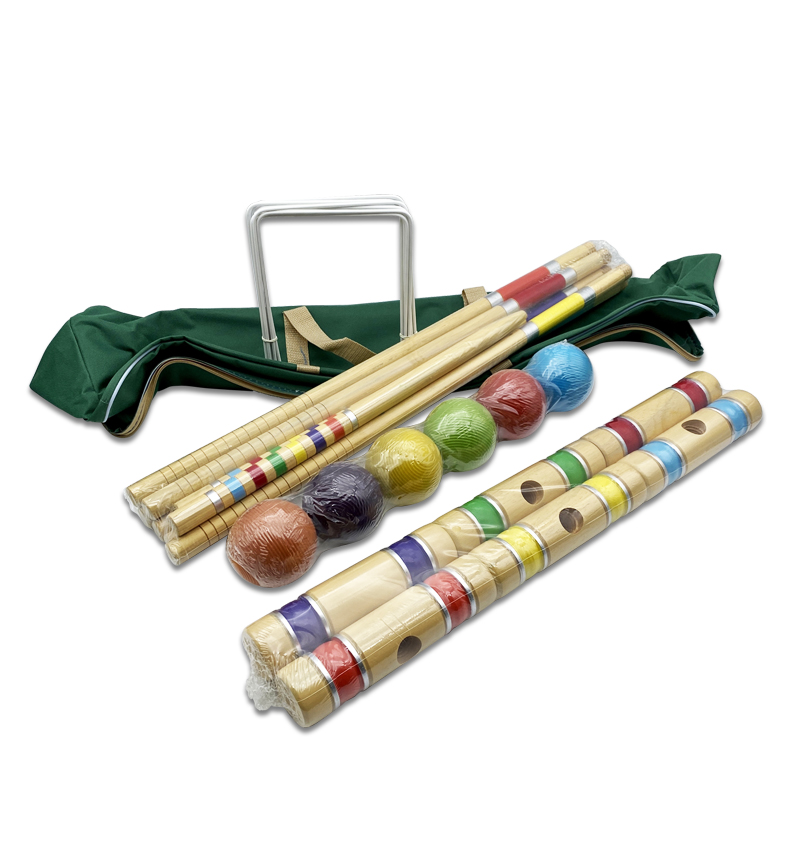 ApudArmis Six Player Croquet Set with Deluxe Premium Pine Wooden ...