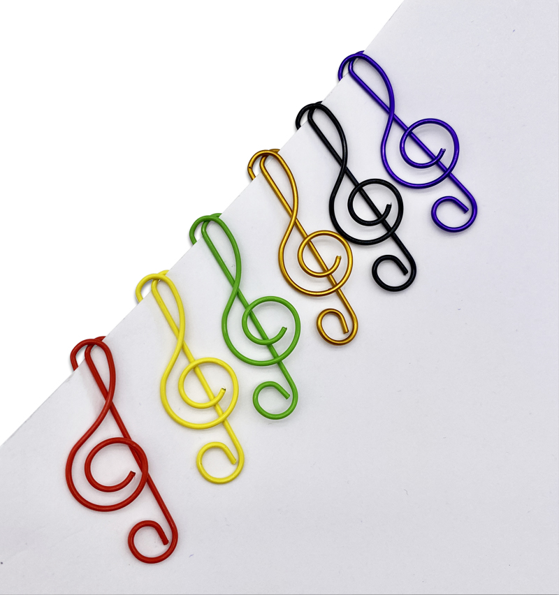 Twenty Musical Note Paper Clips – Assorted Colours – Wearenotashop