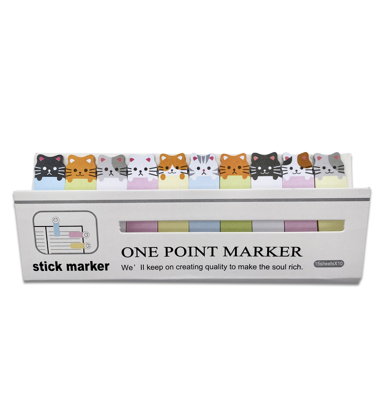 Pad Of 150 Small Sticky Markers – Assorted Colour Kittens – Wearenotashop