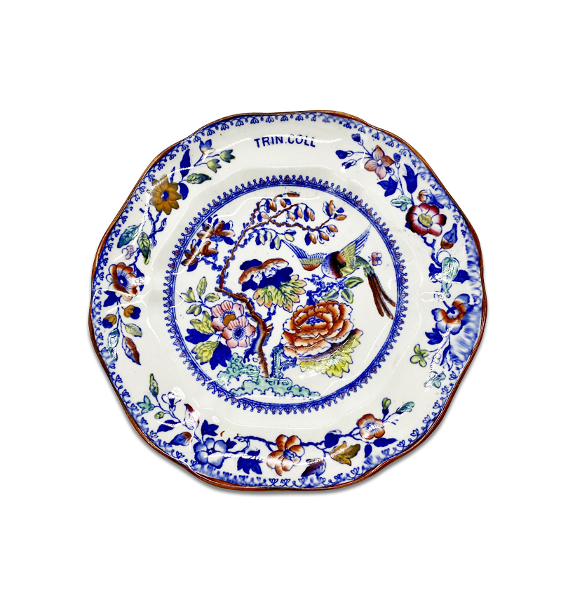 Pair Of Trinity College Cambridge Plates – Oriental Bird – Circa early ...