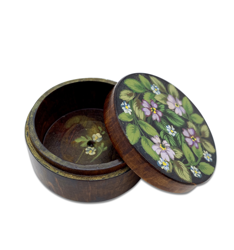 Vintage Handpainted Small Wooden Trinket Box By Adeline Ford – Violets ...