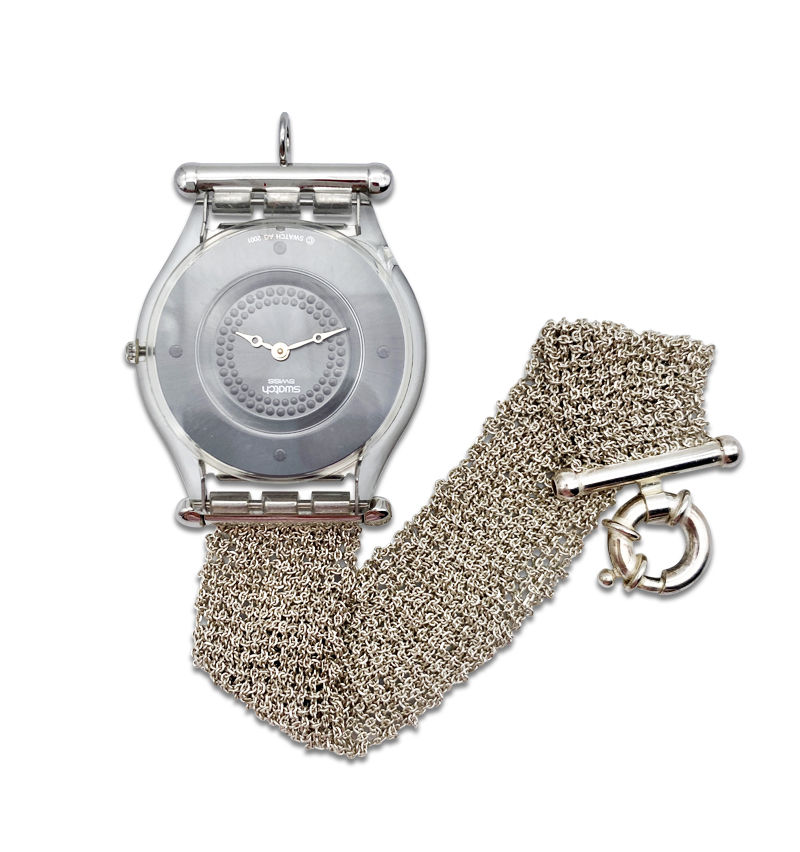 Vintage Skin Swatch Watch Essentiality SFK159 2002 With Sterling Silver ...